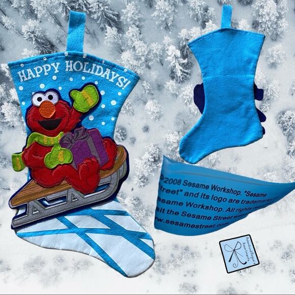 Sesame Street | Holiday | Sesame Street Elmo On Sled Happy Holidays 208 ...
